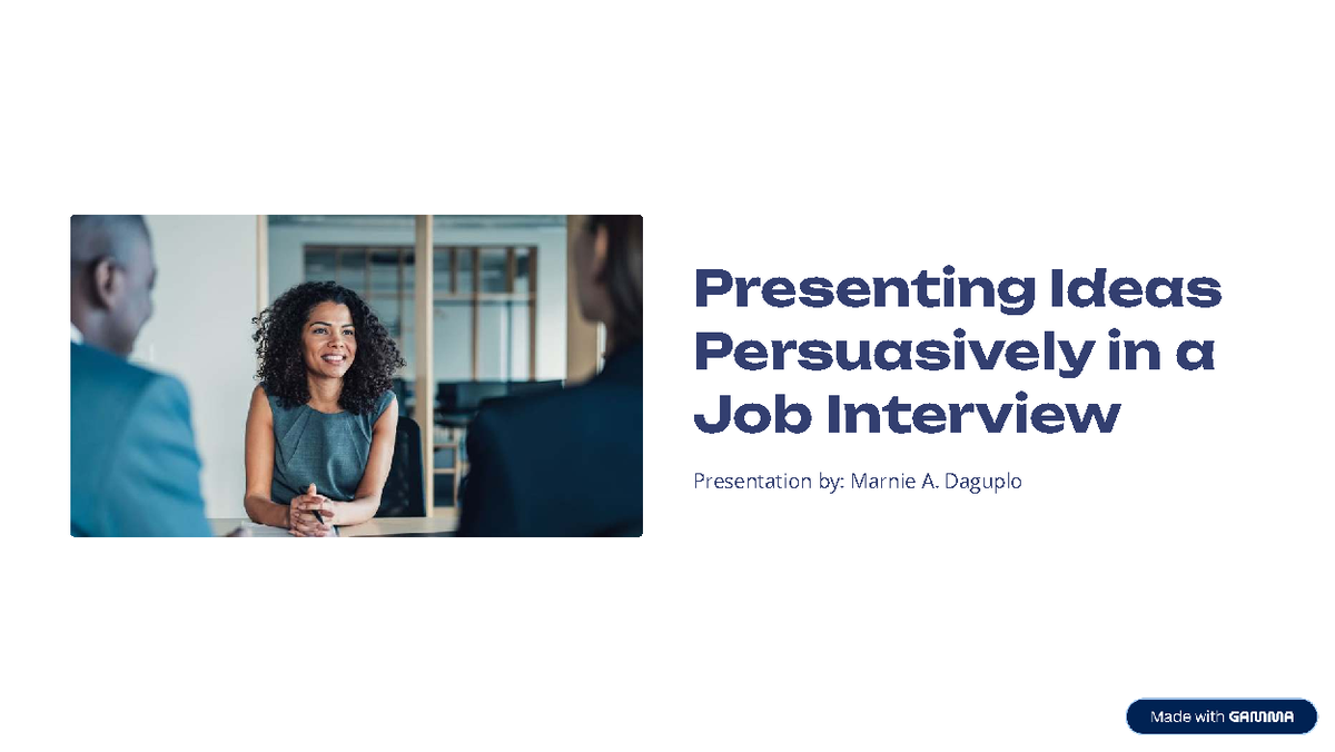 Effective Communication Strategies for Job Interviews: Marnie A ...