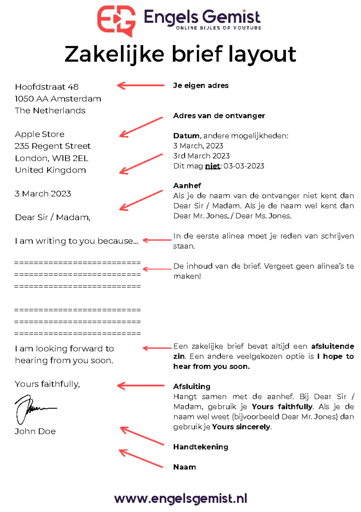Zakelijke Brief Layout: Structuur en Voorbeelden voor Effectieve ...