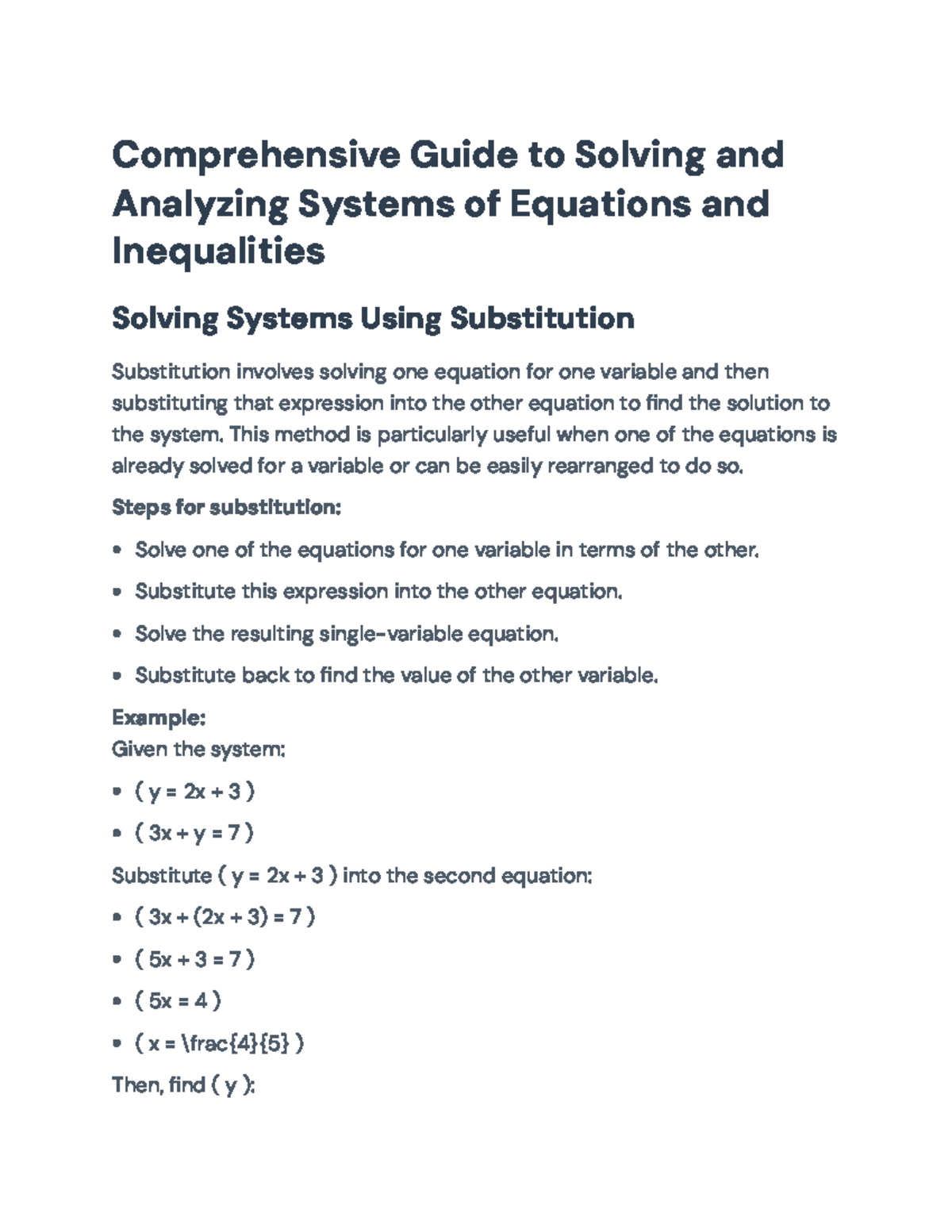 Comprehensive Guide to Solving Systems of Equations & Inequalities ...