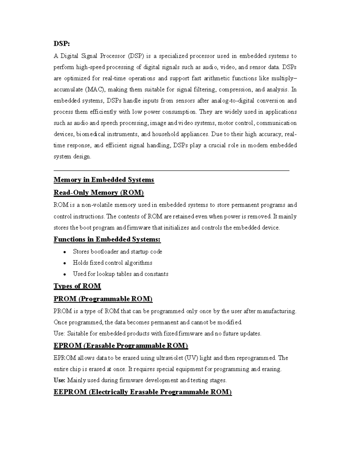 Module-5.1 Notes: DSP and Embedded Systems Overview - Studocu