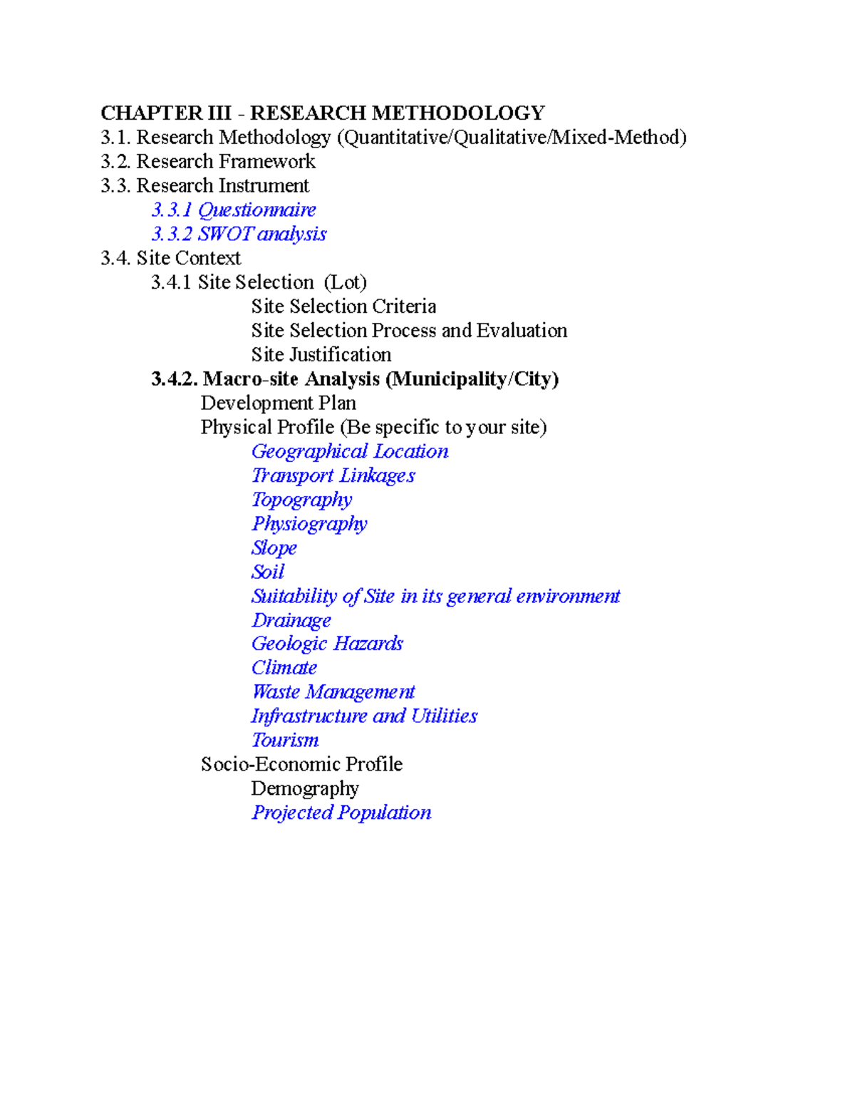 CHAPTER III - Research Methodology and Site Analysis - Studocu