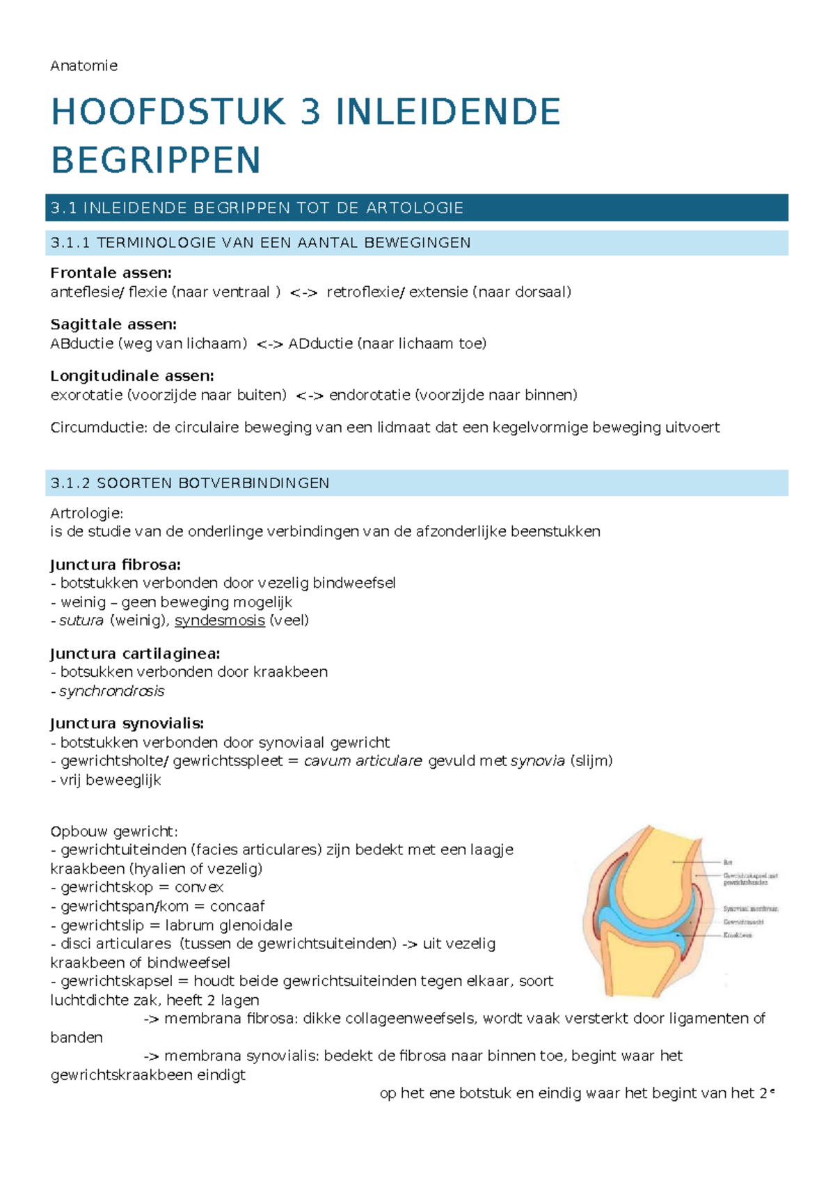 Anatomie HOOFDSTUK 3: Inleidende Begrippen en Zenuwstelsel Samenvatting ...
