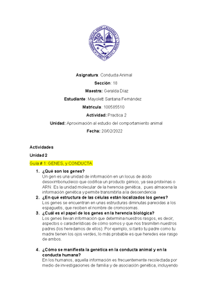 Conducta animal 1 - practica 1 angela hernandez uasd - Asignatura ...