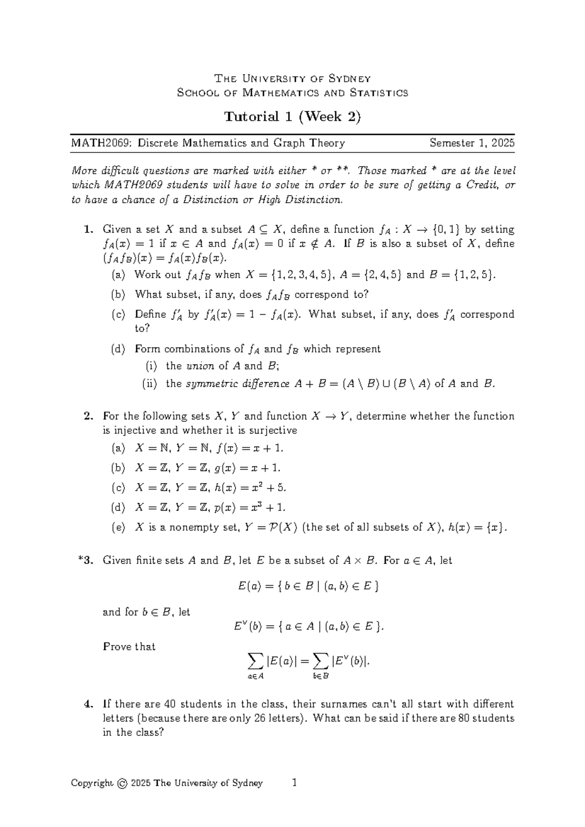 MATH2069: Discrete Mathematics Tutorial 1 - Week 2 Questions and ...