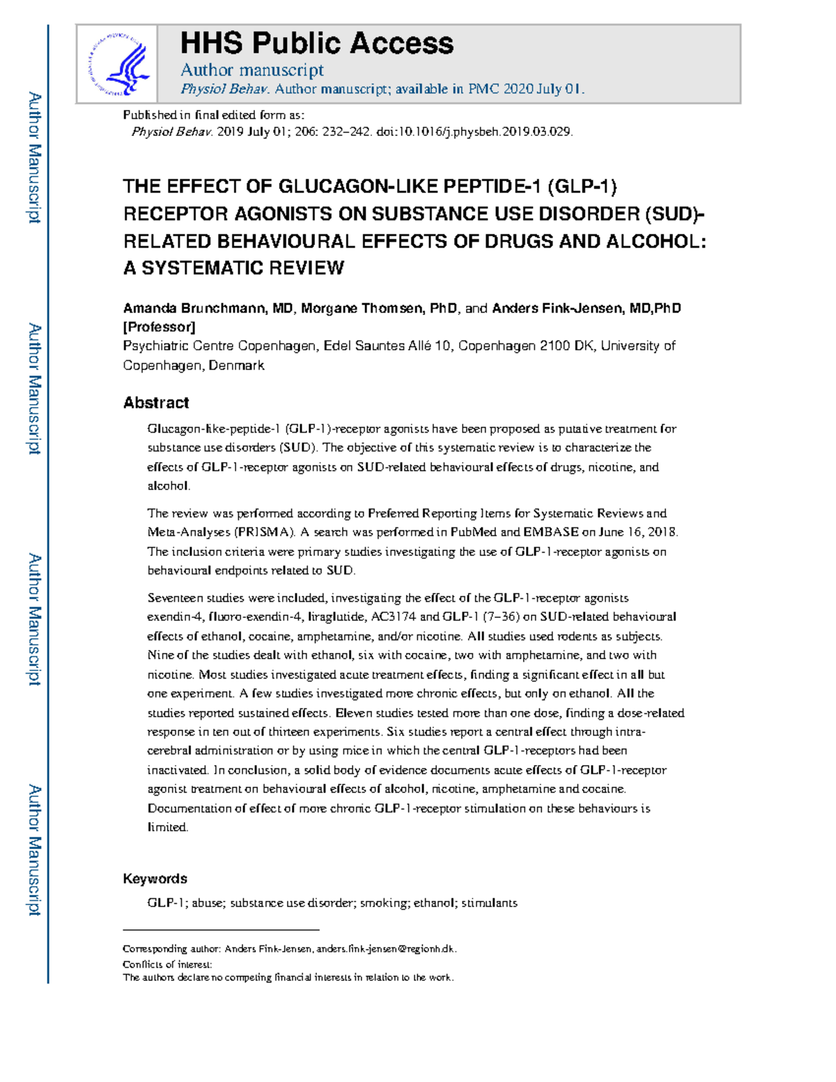 The Effect of Receptor Agonists on SUD-Related Behaviors: A Systematic ...