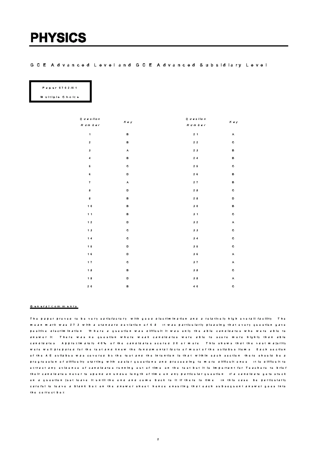 9702/04 S02 Physics Paper 4 - Past Exam Questions and Solutions - Studocu