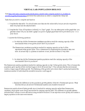 Biology - Grade: 12 - High School - Canada - Studocu