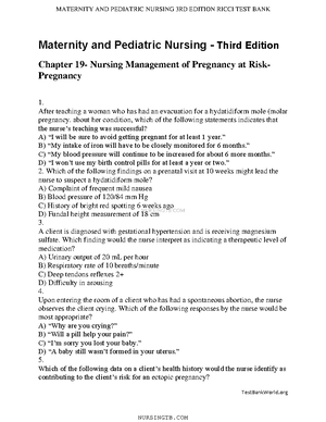 Maternity Exam 2 - Exam 2 practice NCLEX questions - Maternity Exam 2 A ...