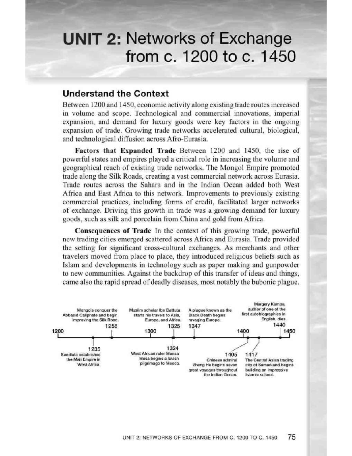 UNIT 2: Networks of Exchange (c. 1200 - c. 1450) Overview and Impacts ...