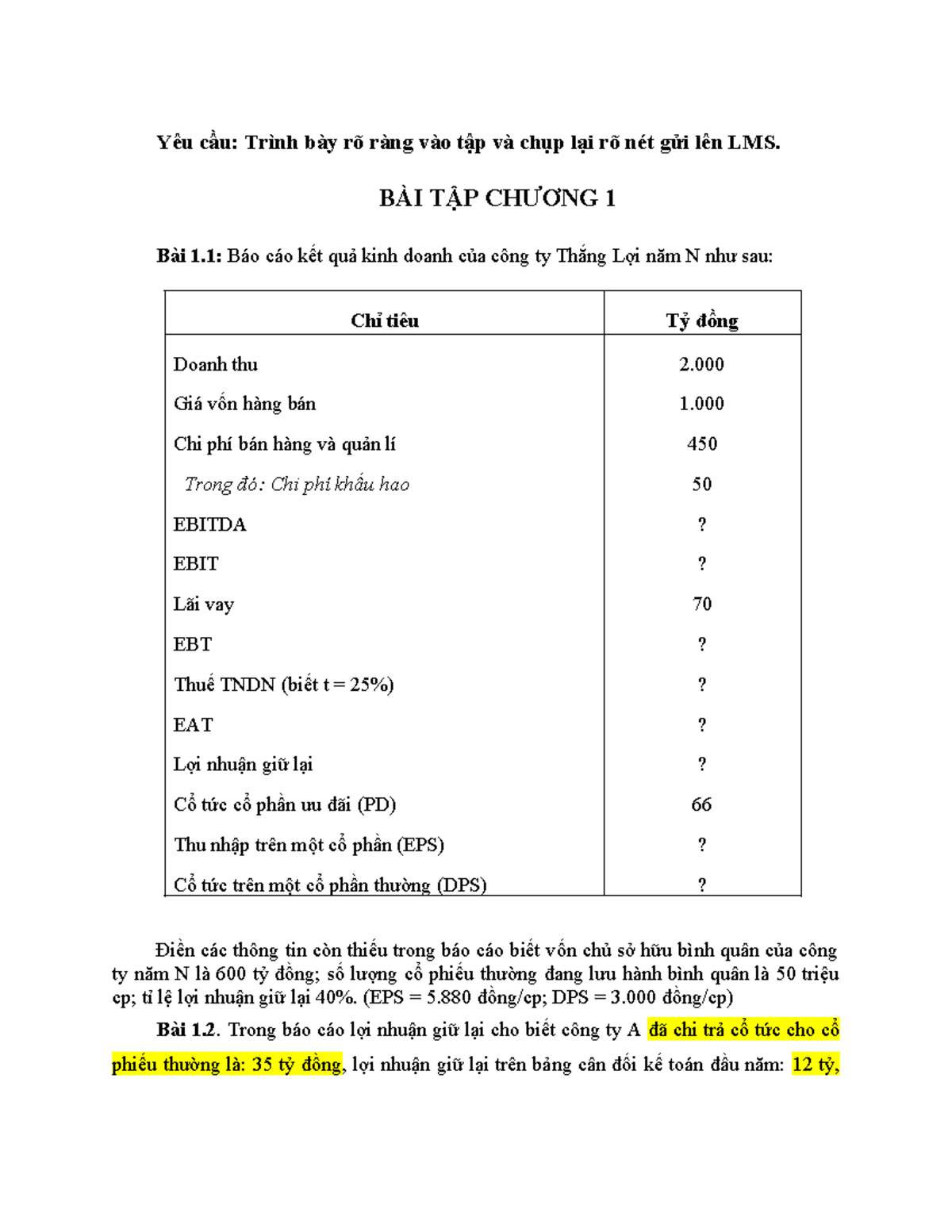 BÀI TẬP 2025 - CÔ TRANG: TỔNG HỢP BÀI TẬP KINH TẾ TÀI CHÍNH - Studocu