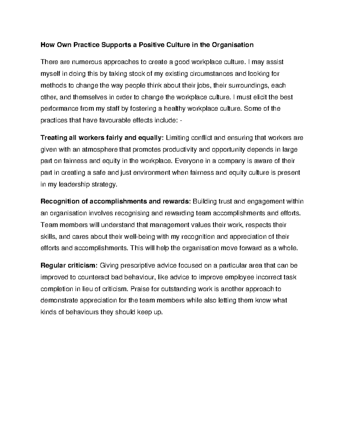 Building a Positive Culture in Organizations: Own Practice Insights ...