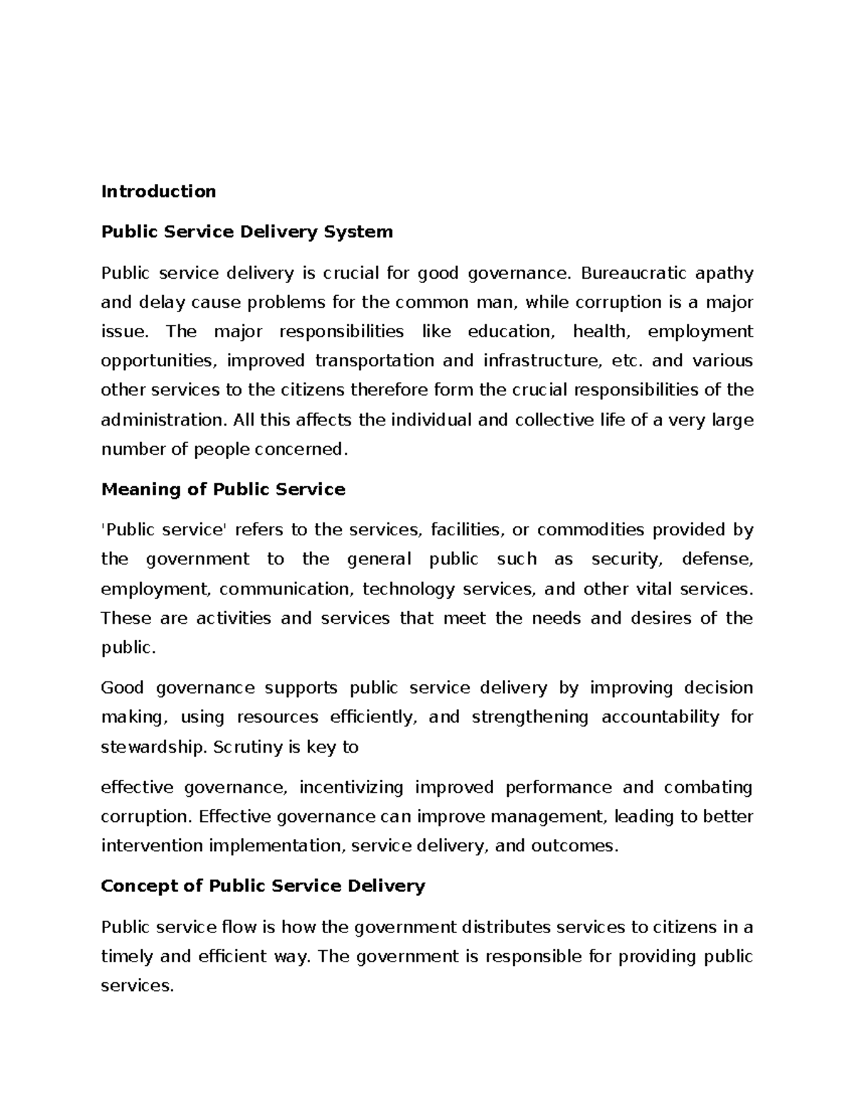 Service Delivery Challenges and Solutions in Uganda: A Study - Studocu