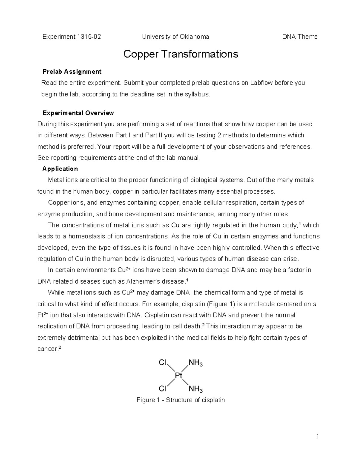 Experiment 1315-02 - Copper Transformations and Reactions Analysis ...
