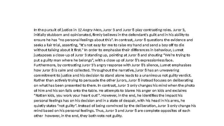 ENG 101: Character Analysis of Juror 3 and Juror 8 in 12 Angry Men ...