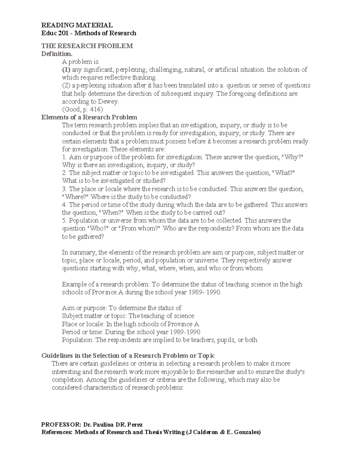 EDUC 201 Final Exam Notes: Understanding Research Problems & Topics ...