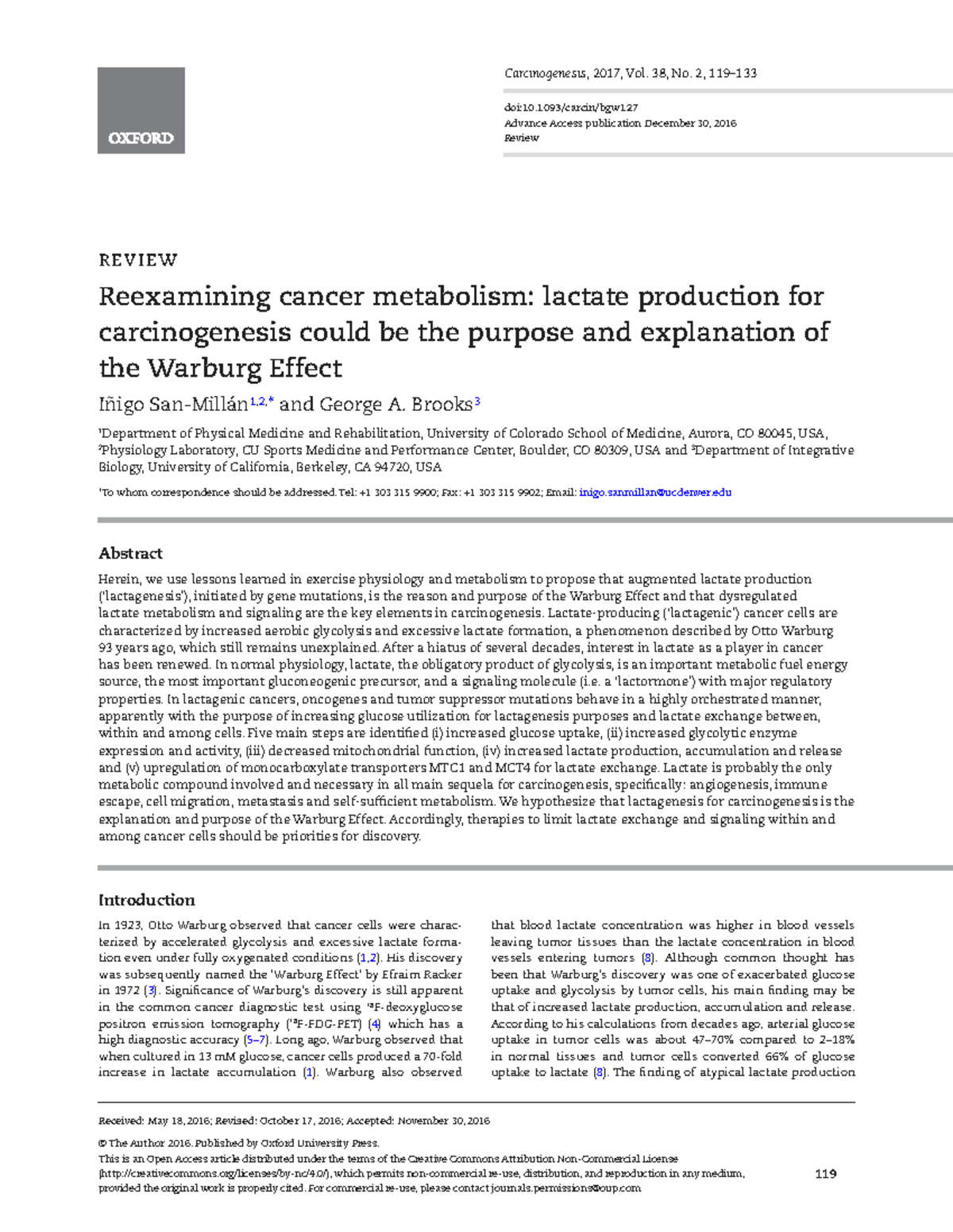 Reexamining Lactate Production in Cancer: A Review of the Warburg ...