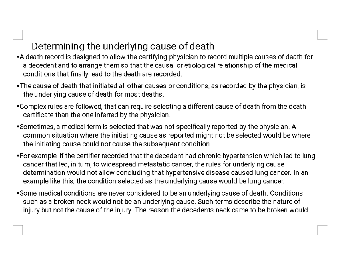 Lesson 5 - Only lecture notes - Determining the underlying cause of ...