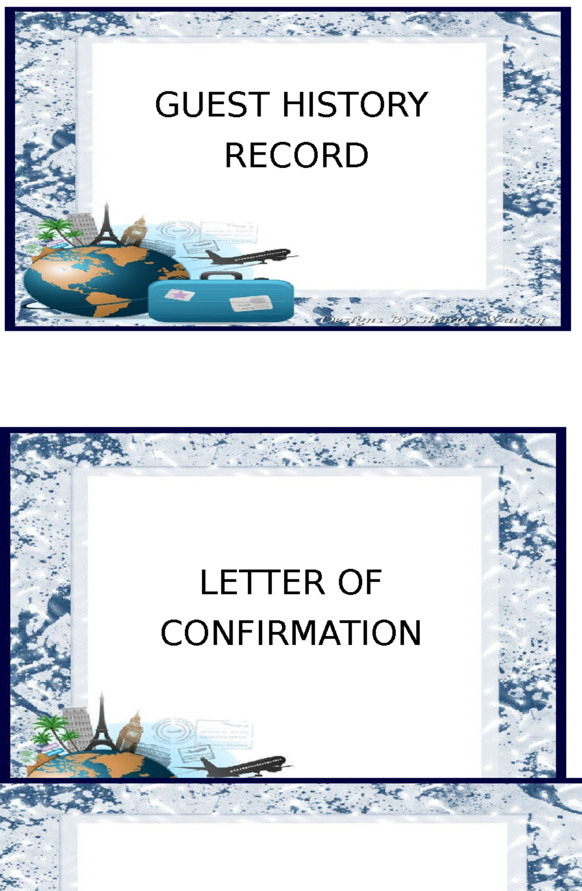 Travel Forms - GUEST HISTORY RECORD LETTER OF CONFIRMATION LIST OF ...