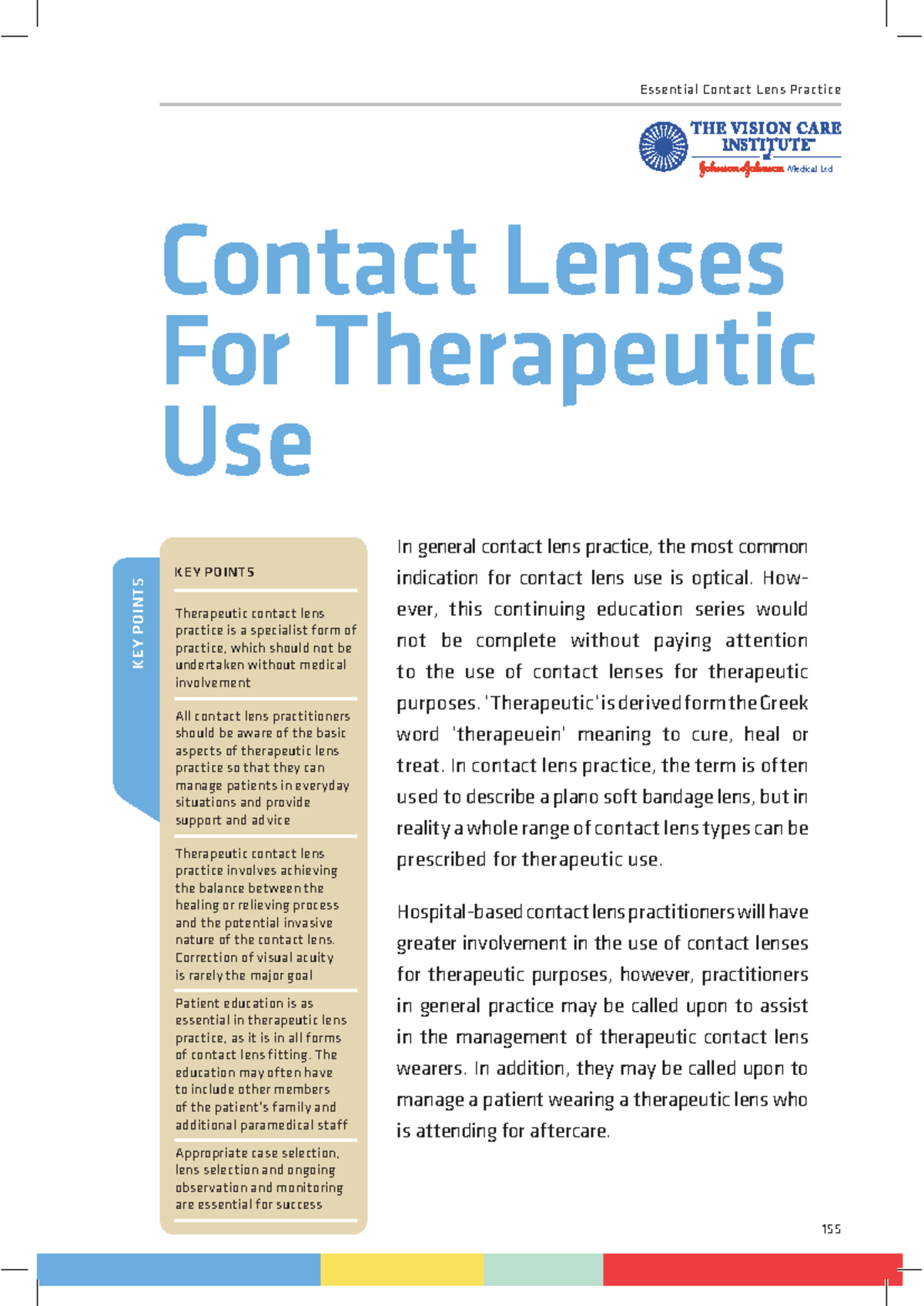 Therapeutic Contact Lens Practice: Key Points and Management (CTL 101 ...