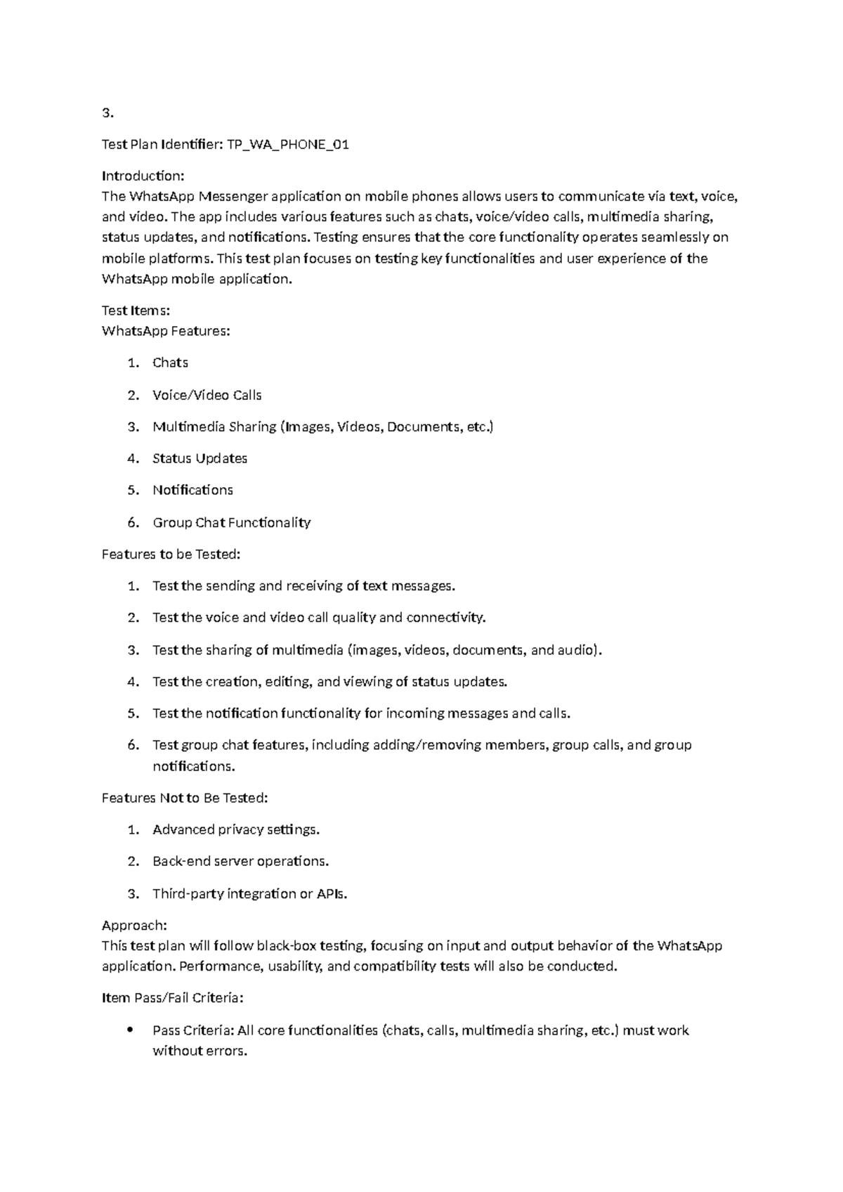 Plan document- software concept for testers - 3. Test Plan Identifier ...