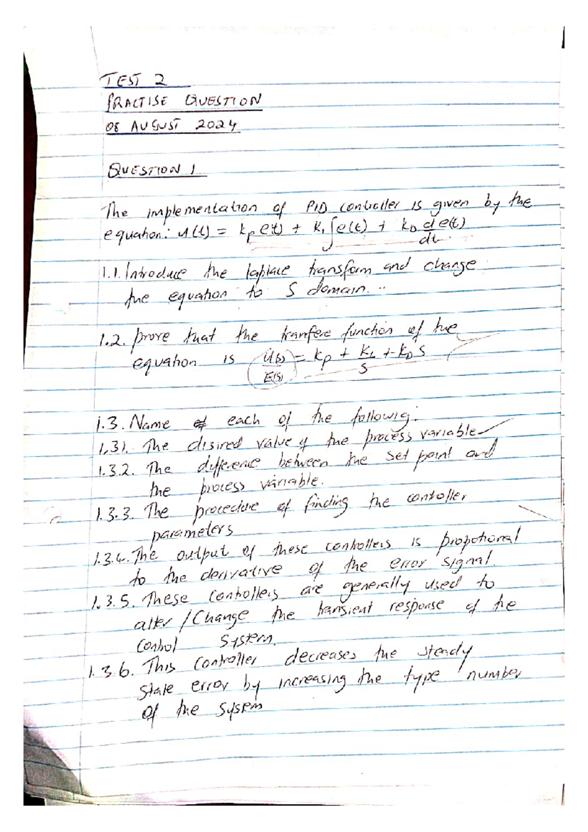 Revision for TEST 2 - Practical Questions and Solutions - Studocu