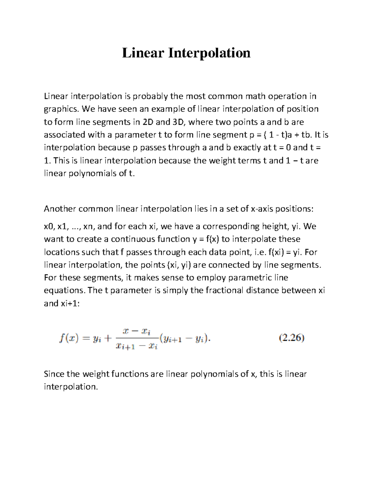 Linear Interpolation and Discrete probability - Linear Interpolation ...