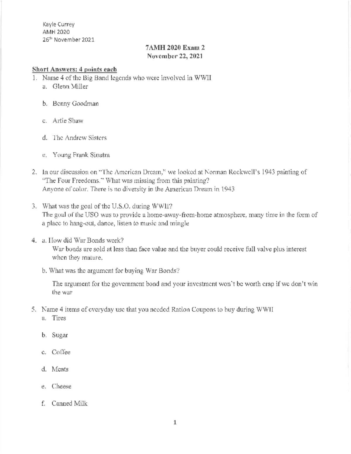 AMH2020 Exam 2 Review Notes: Key Topics and Concepts from WWII - Studocu