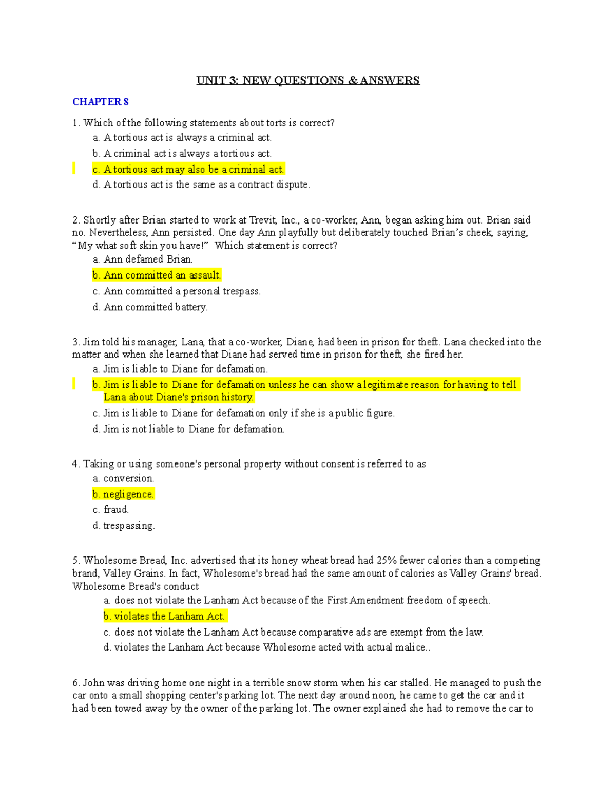 Unit 3 with highlighted answers ( Final 4.19.18) - UNIT 3: NEW ...