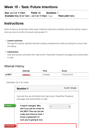 ENGLISH 2024 Week 11 Task Assignment: Change of Plans - Studocu