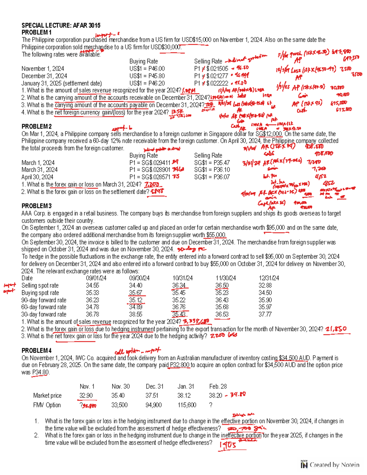 Forex, Derivatives & Hedge: AFAR 3015 Special Lecture Notes - Studocu