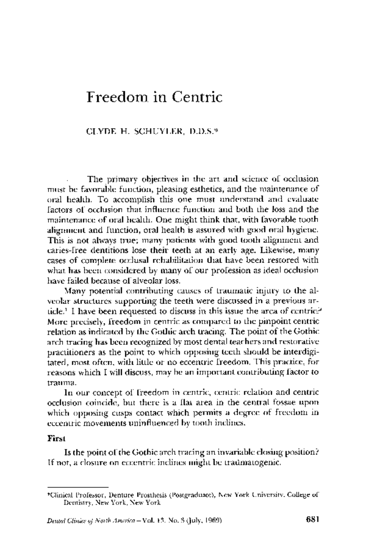 Freedom in Centric: Understanding Occlusion Dynamics in Dentistry ...