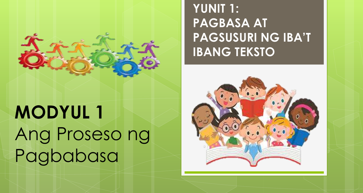YUNIT 1: PAGBASA AT PAGSUSURI NG TEKSTONG IMPORMATIBO - Studocu
