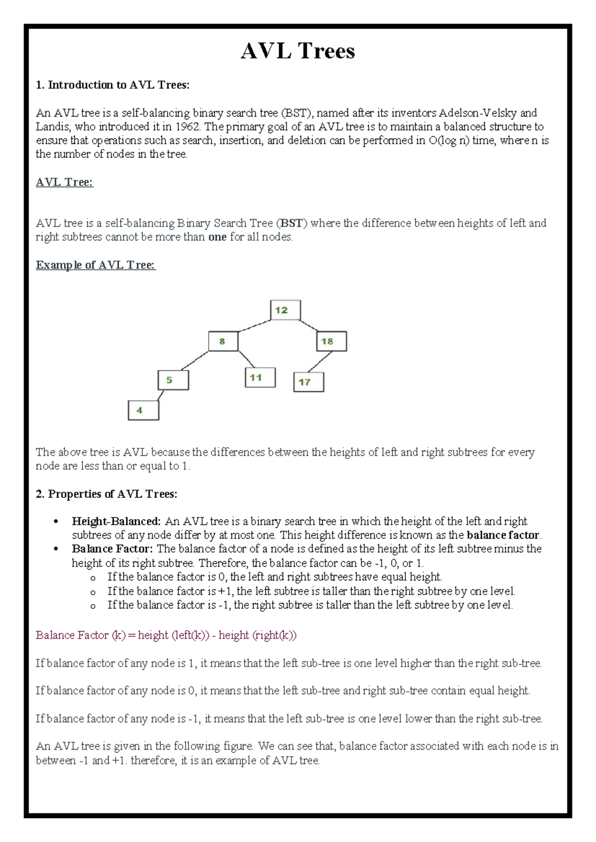AVL Trees - Artificial Intelligence & Soft Computing - AVL Trees 1. Introduction to AVL Trees ...
