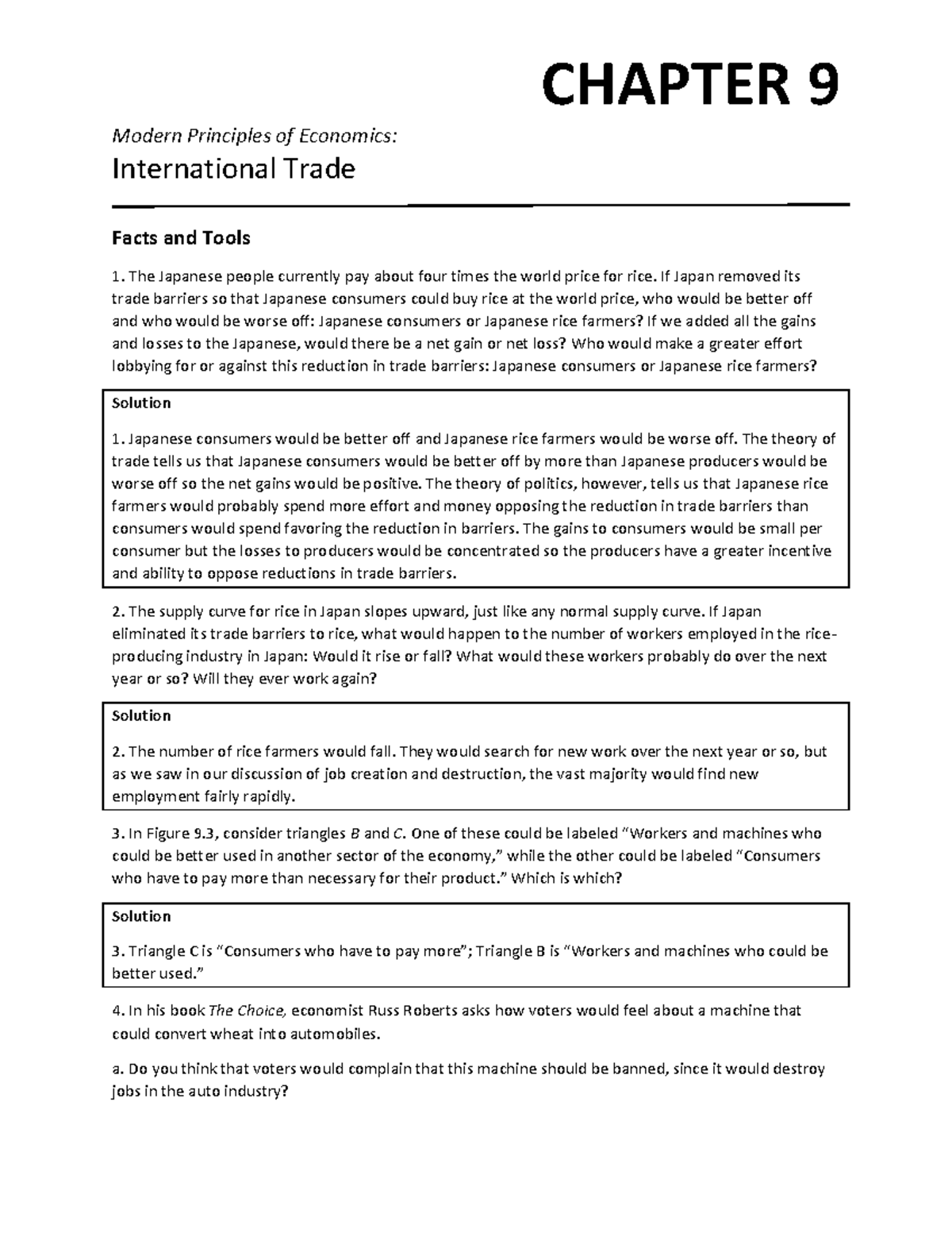 Chapter 9 Solutions: International Trade Analysis in Economics - Studocu