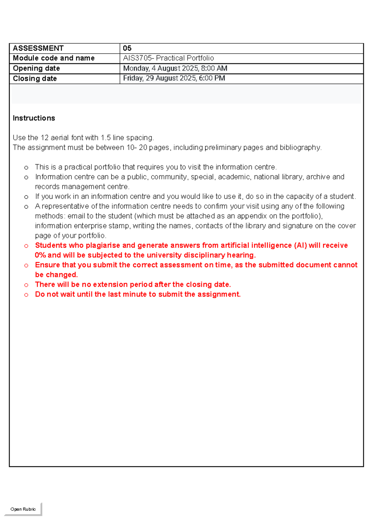 AIS3705 Practical Portfolio Guidelines and Submission Details - Studocu