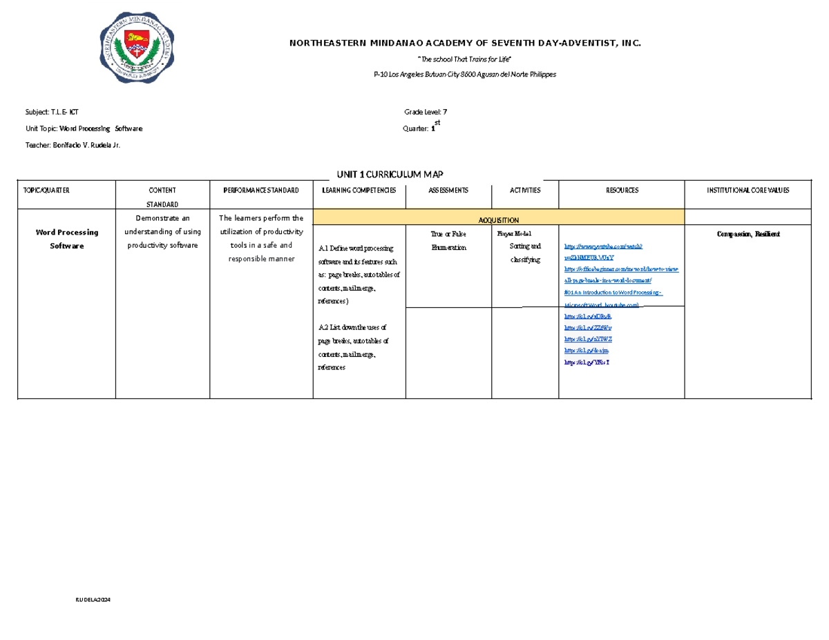 Information Communication Technology Lesson for Grade 7 - “The school ...