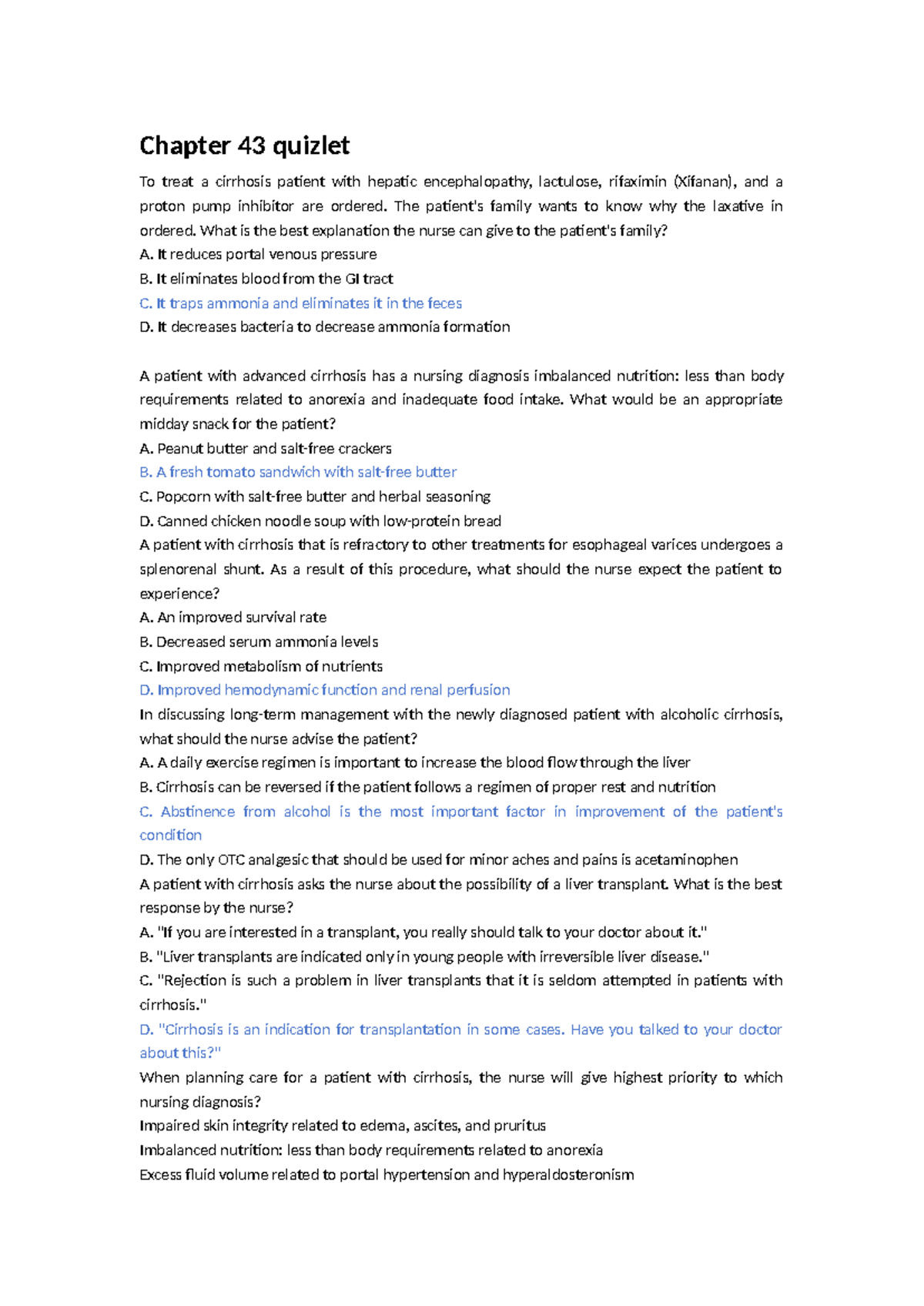Chapter 43 Quizlet: Key Concepts in Medical-Surgical Nursing for ...