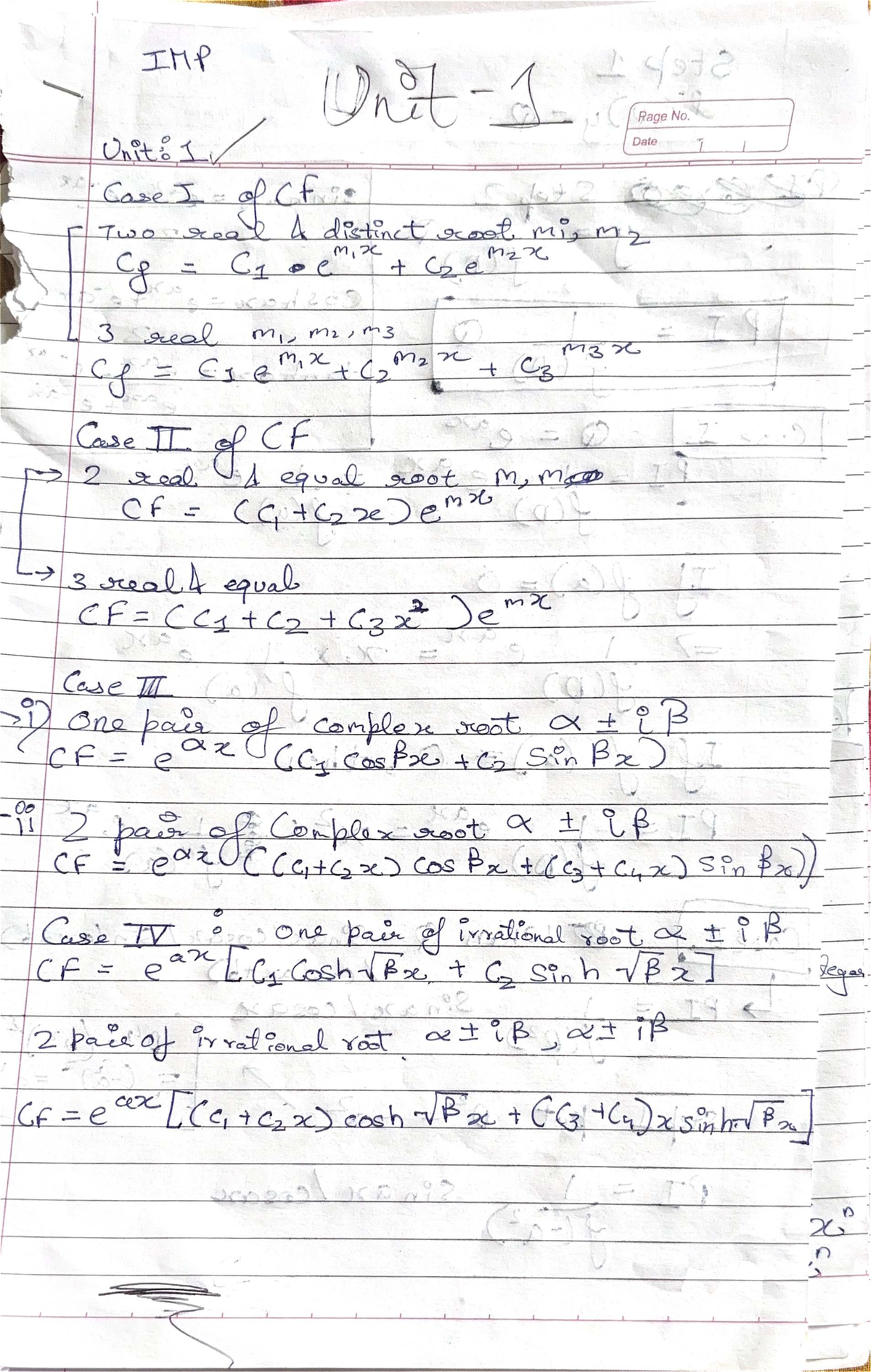 Maths -2 important formulas sheet part 1 - Engg. Science Course/Maths ...