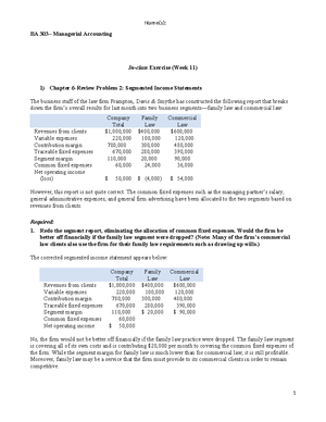 Assignment 1 Answer Key BA303 Spring 2024-2 - BA 303 Managerial ...
