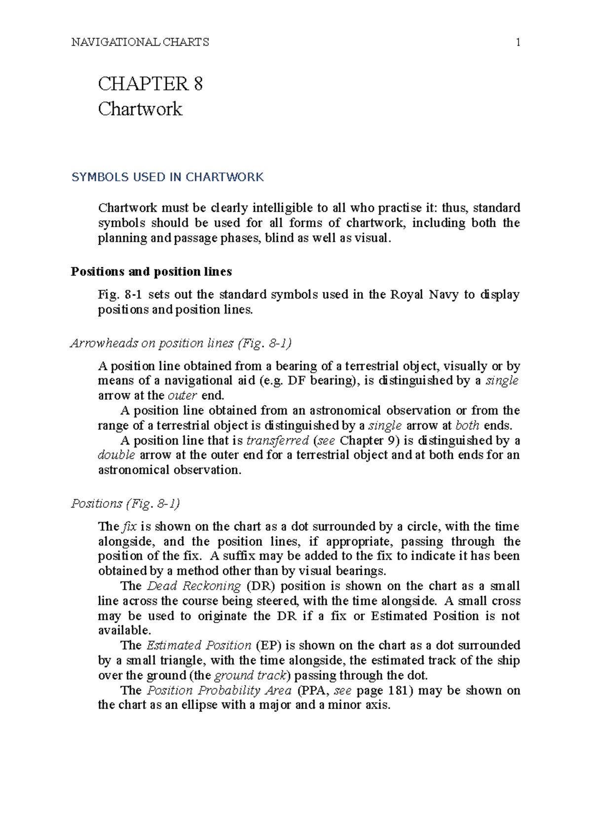 Chapter 8 Chartwork - Admiralty Manual of Navigation Volume I Revised ...