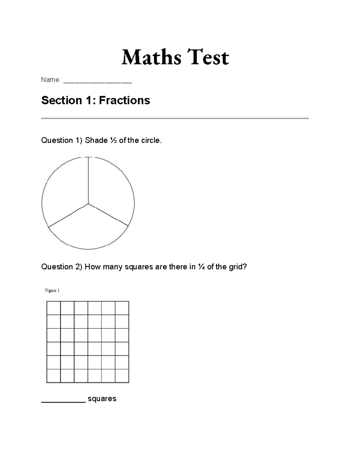 Year 3 Maths Test: Fractions, Time, Graphs & Data - Studocu