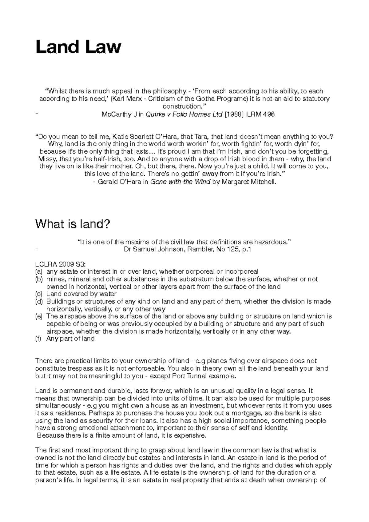 Land Law Cases - Land Law All Cases ECHR & Constitutional Protections ...