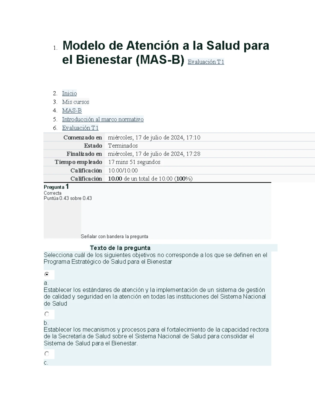Modelo de Atención a la Salud para el Bienestar (MAS-B) Examen Final ...