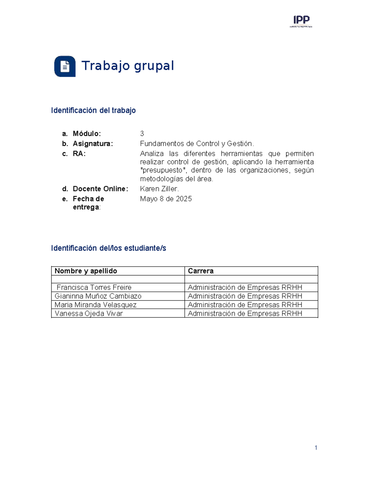 Trabajo Grupal: Fundamentos de Control y Gestión en La Kesería - Studocu