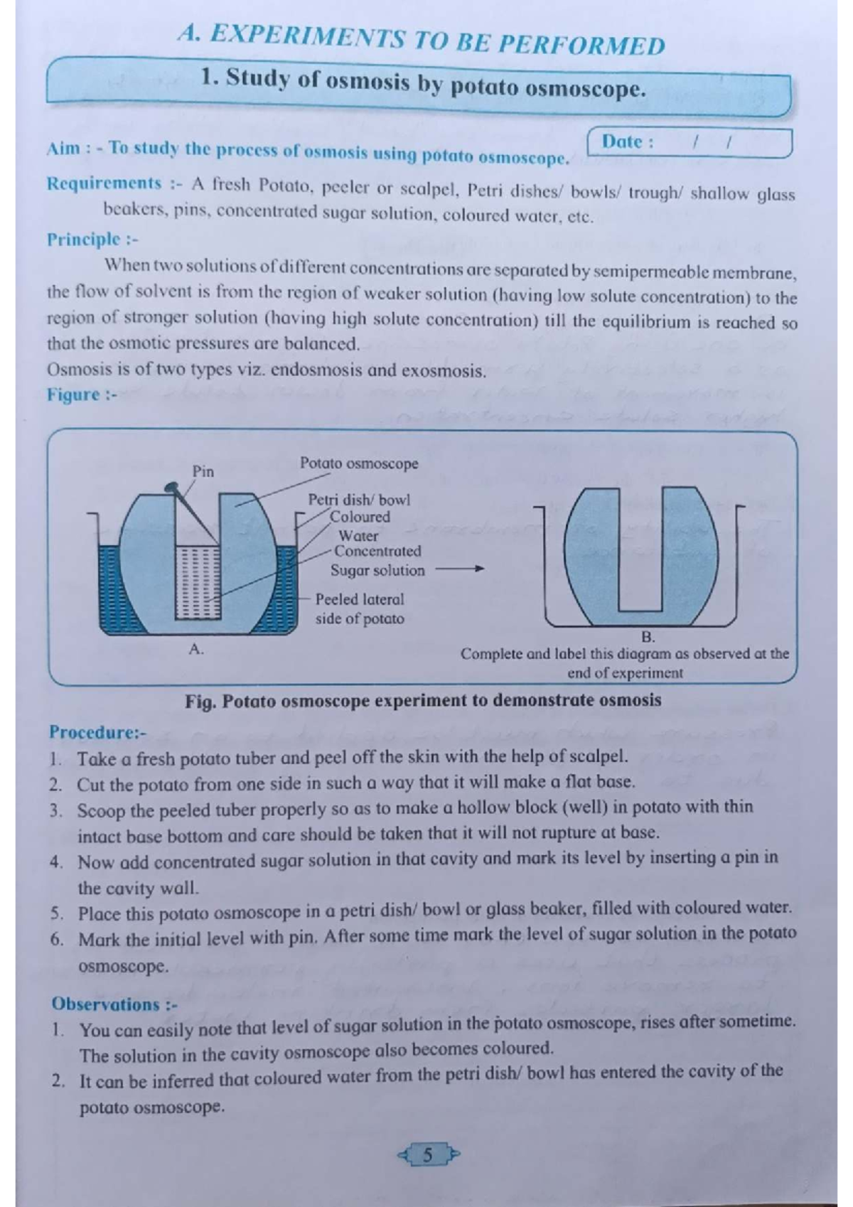 Biology SYJC Practical Notebook: Osmosis, Soil & Water Studies - Studocu