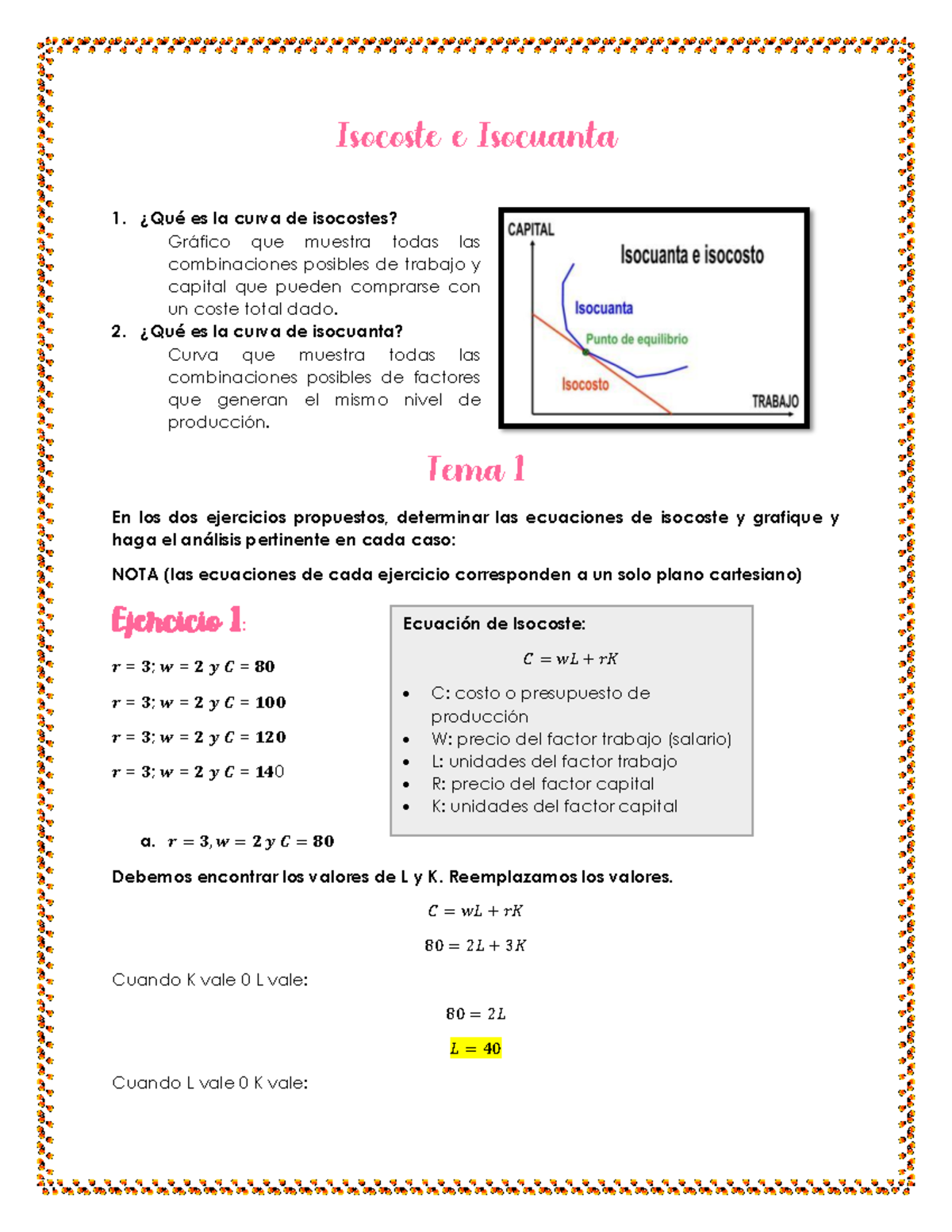 Ejercicio Resuelto de Isocoste e Isocuanta en Microeconomía - M005 ...