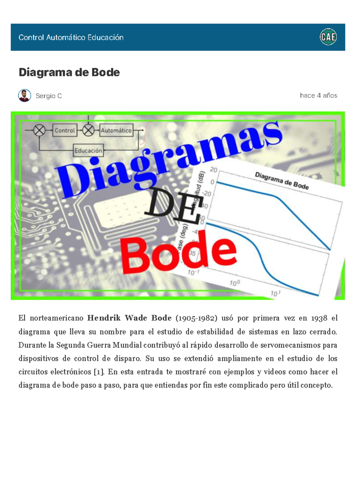 Diagrama de Bode Paso a Paso en Control Automático (EDU 101) - Studocu