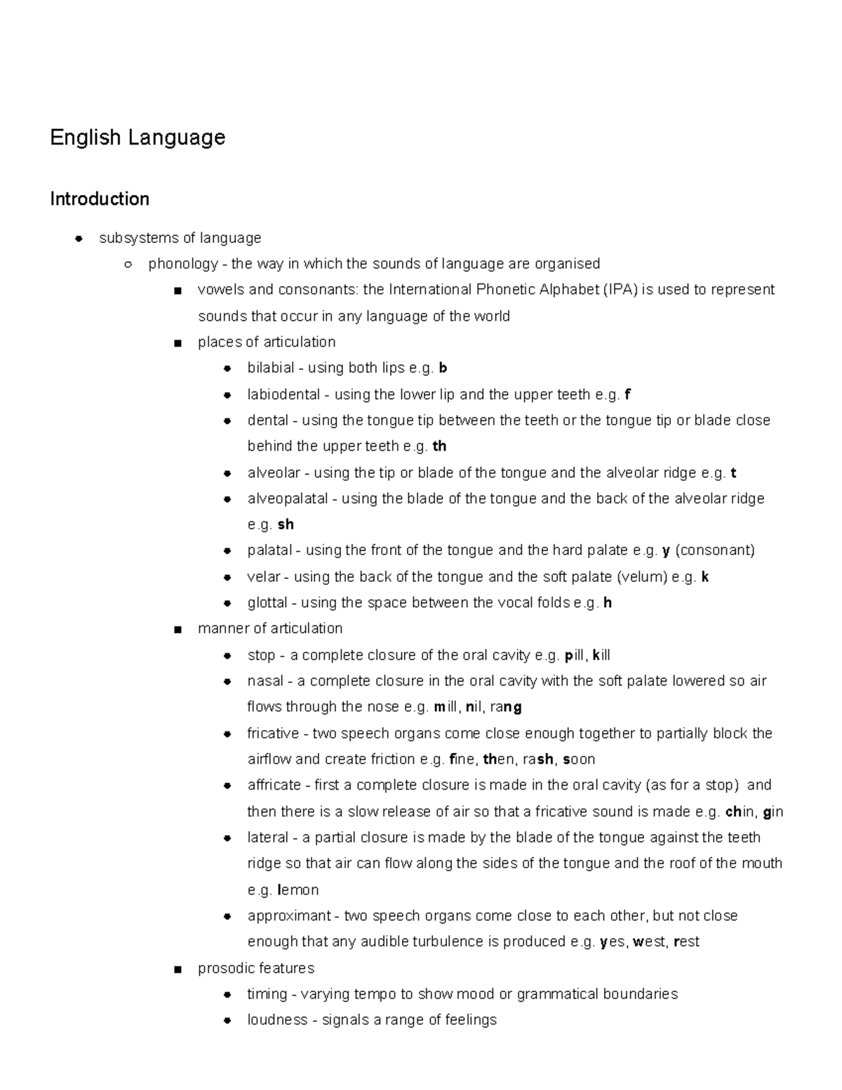 English Language Unit 1: Phonology, Morphology, and Syntax Overview ...