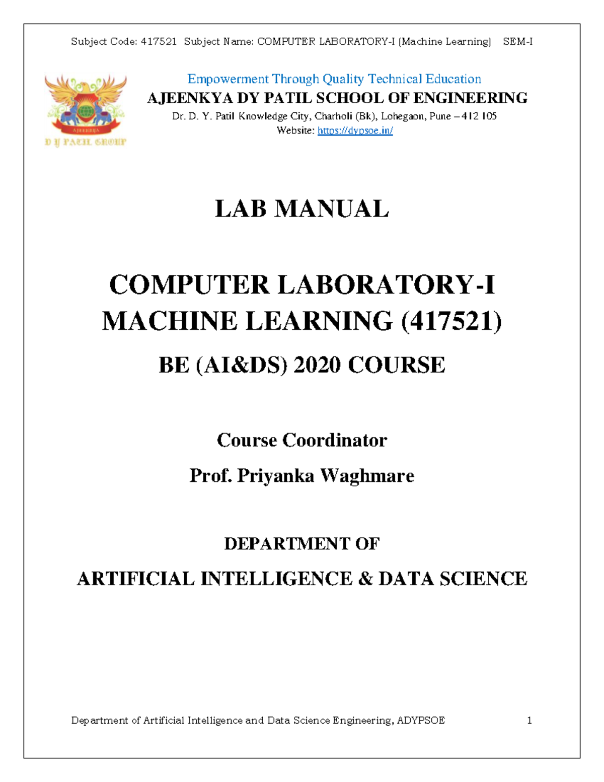 ML- Lab Manual Sent - ... - Empowerment Through Quality Technical ...