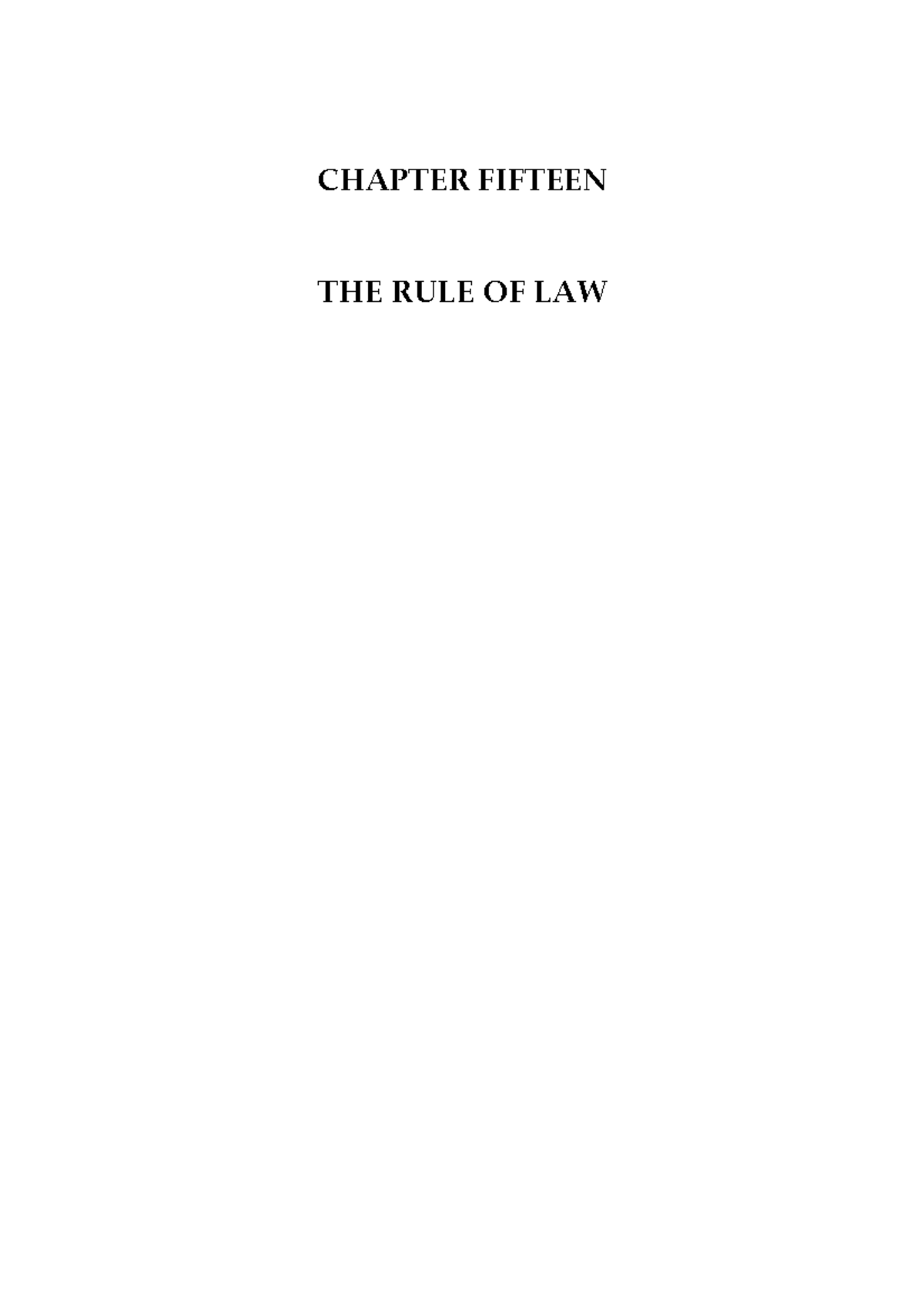 Rule of Law: Comprehensive Notes on Chapter 15 Analysis - Studocu
